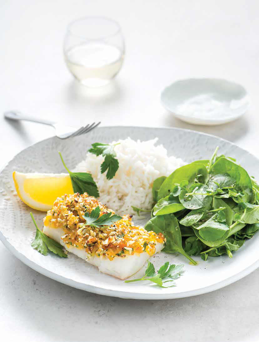 Morue en croûte d’amandes et d’abricots - Minçavi