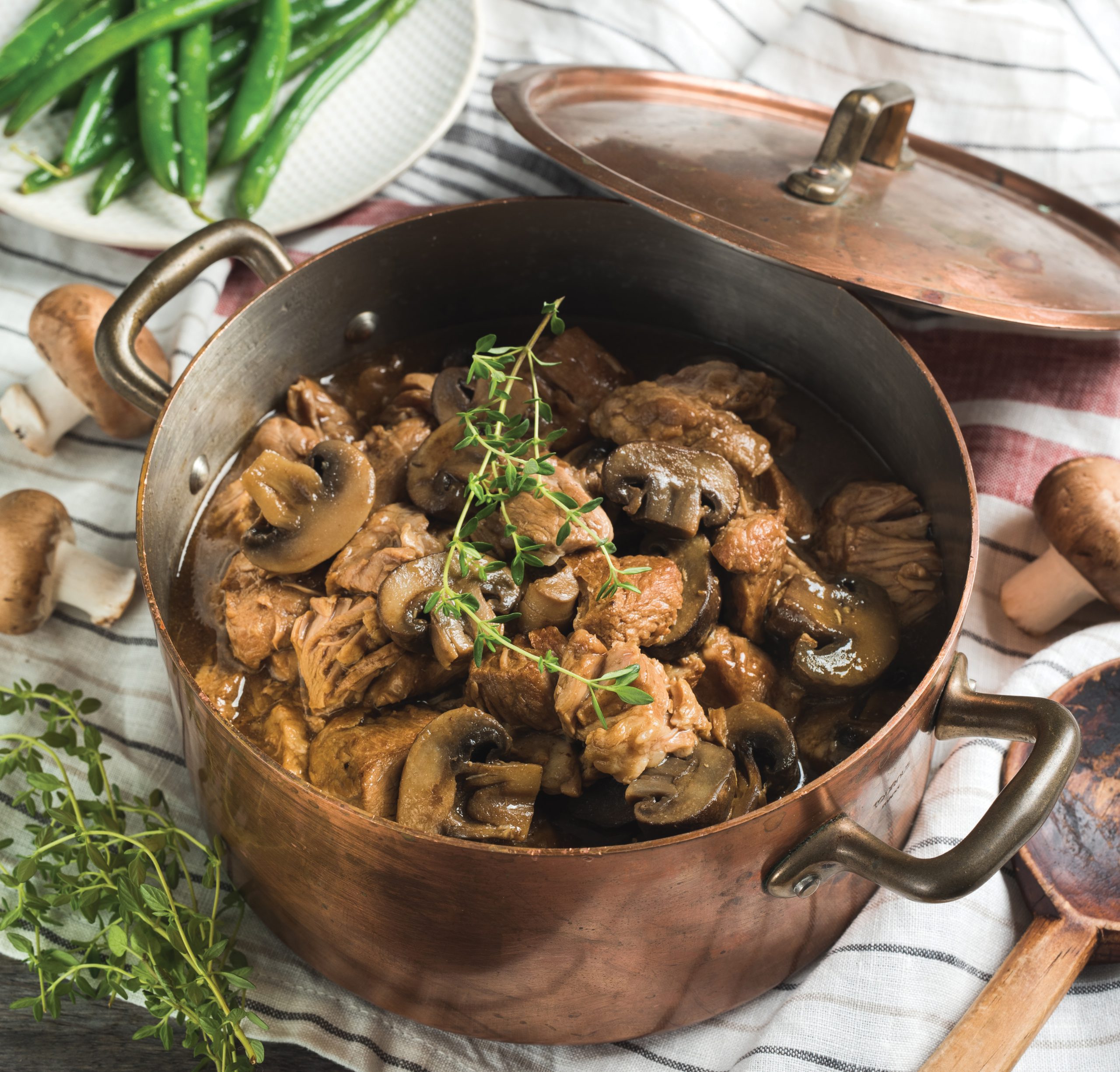 Veau à la mijoteuse extra champignons - Minçavi